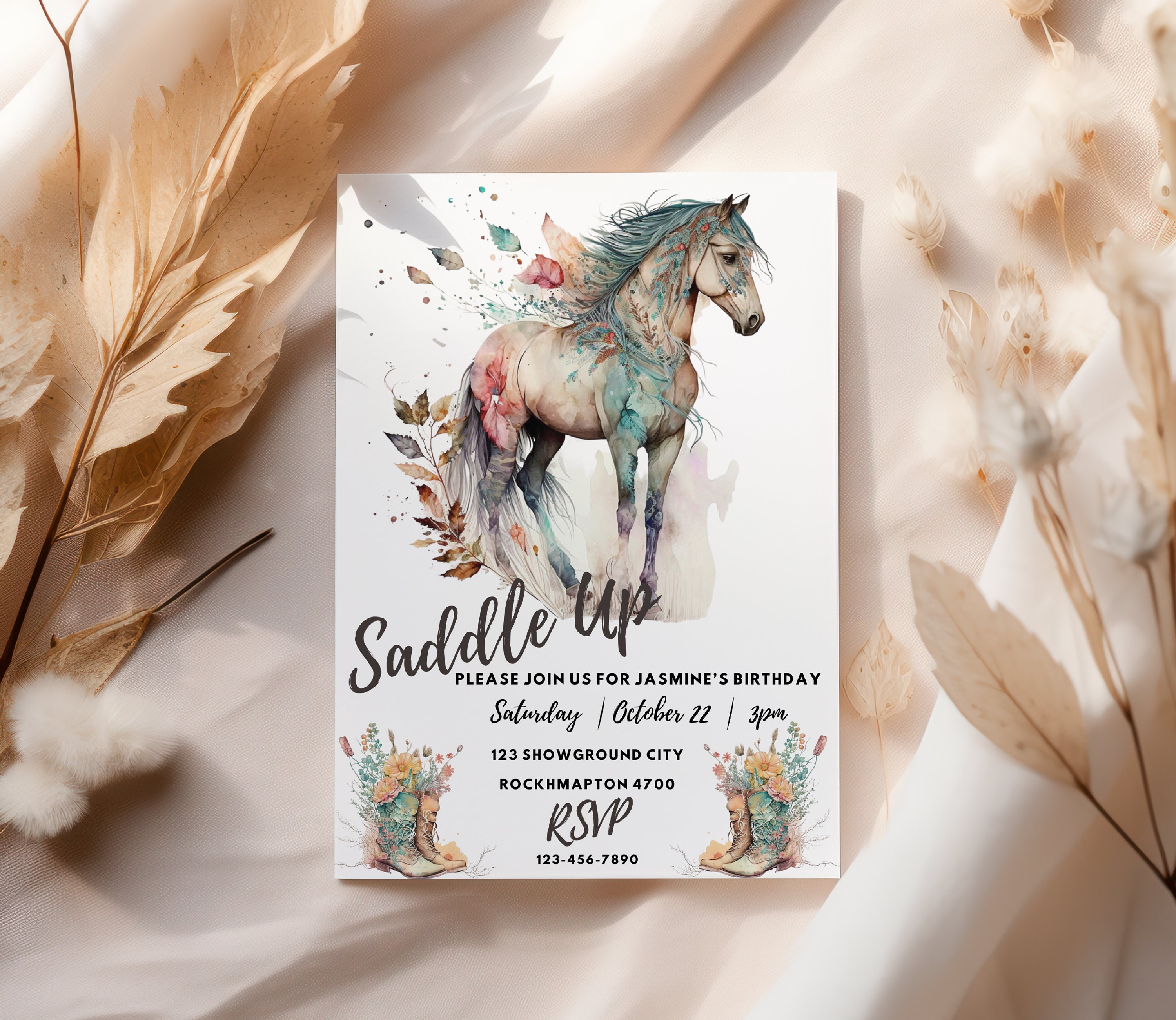 EDITABLE Saddle up Birthday Party Invitation, Horse Party Printable ...