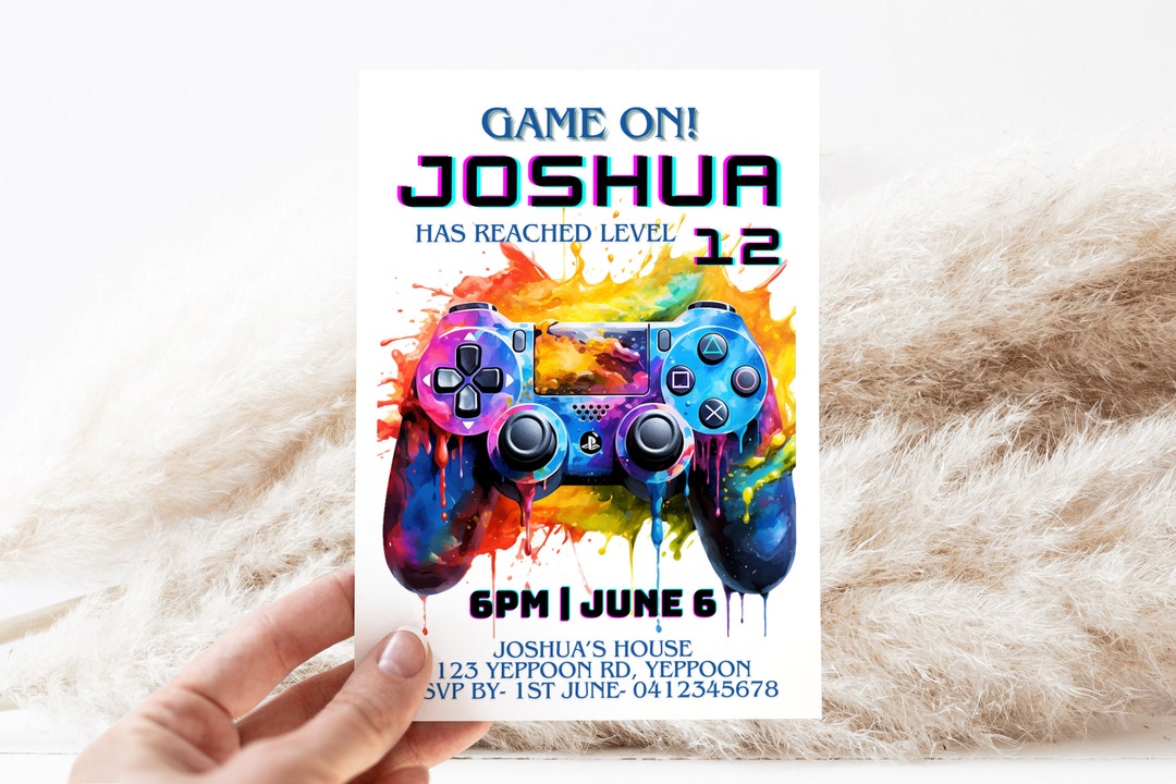 EDITABLE Video Game Invitation, Boy Gamer Invite, Kid Invite, Video ...
