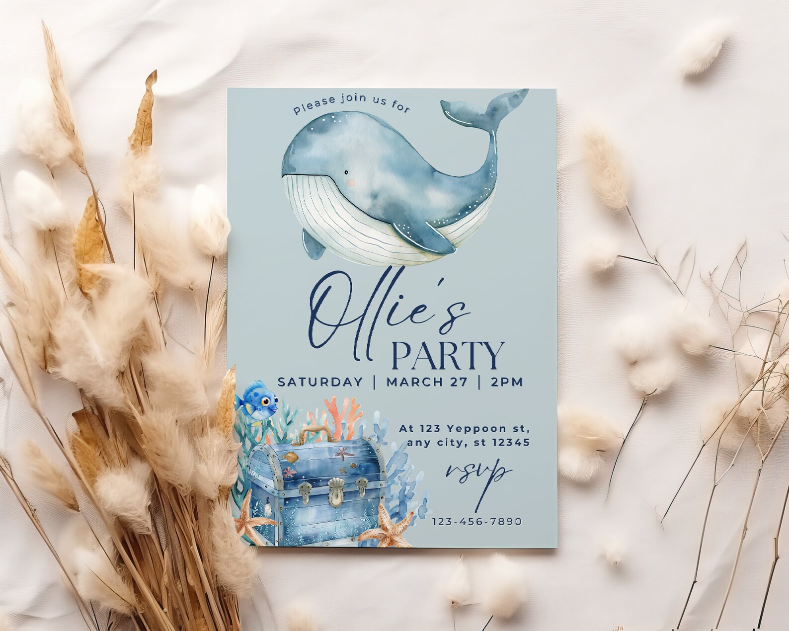 EDITABLE Under the Sea Birthday Party Invitation Ocean Party Printable ...