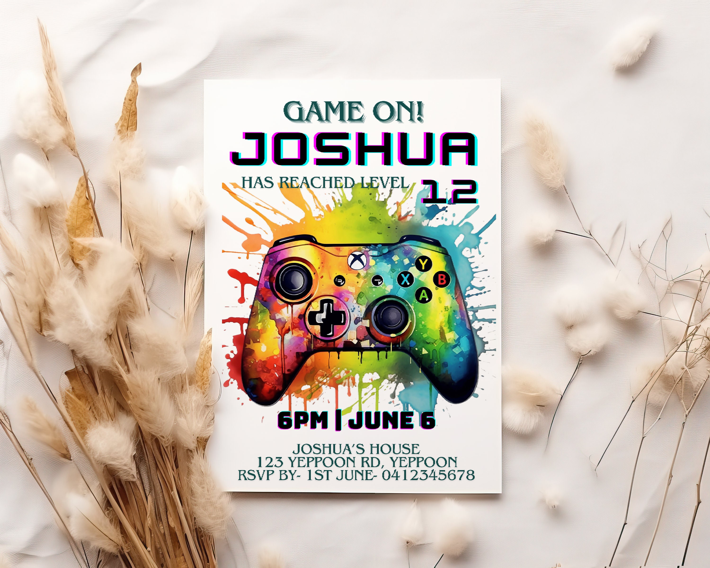 EDITABLE Video Game Invitation, Boy Gamer Invite, Kid Invite, Video ...