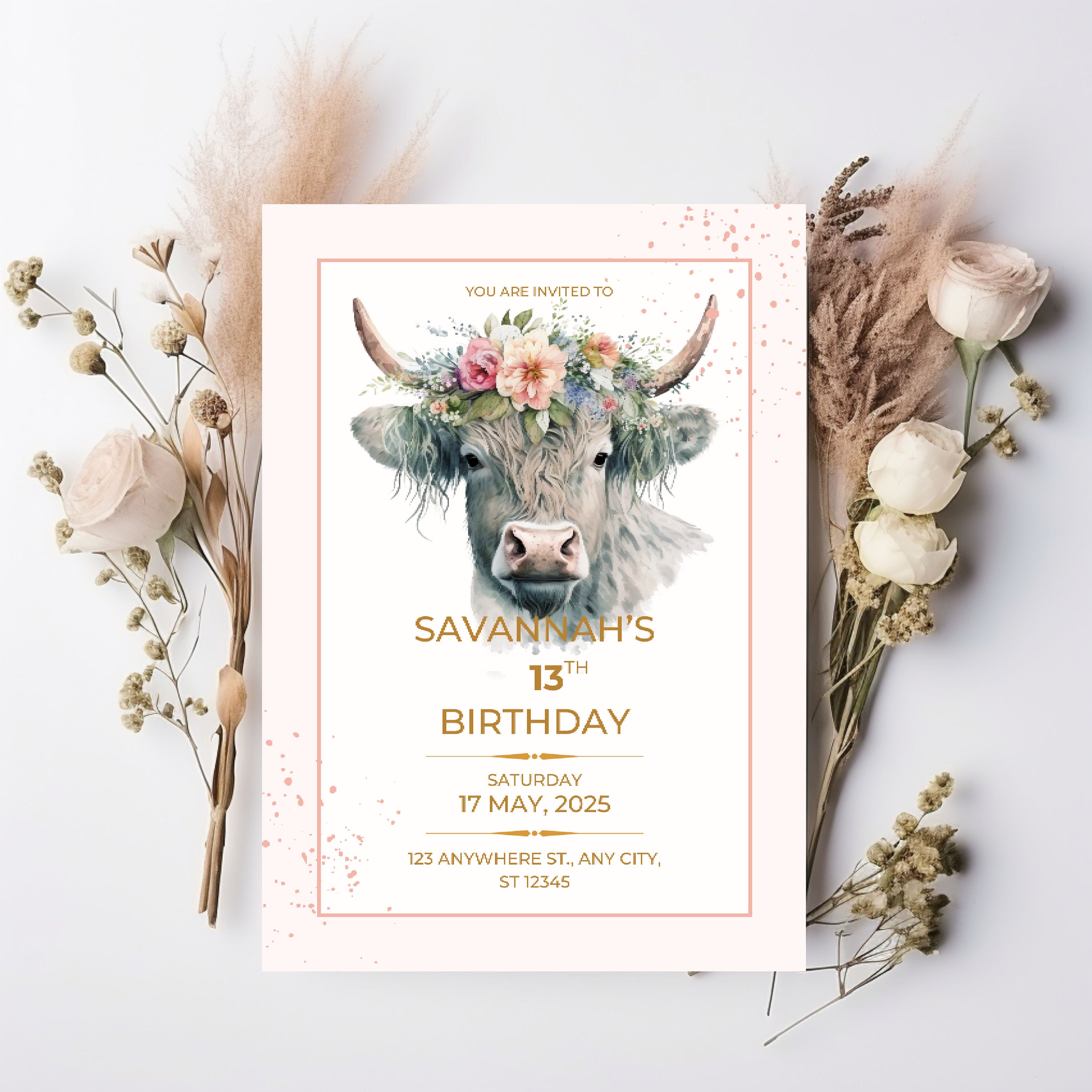 EDITABLE Cow Birthday Party Invitation Holy Cow Party Printable ...