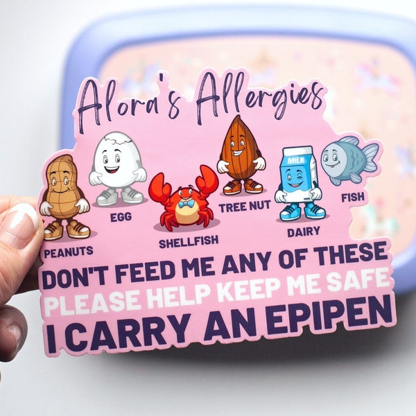 Allergy Lunch Box Sticker - Etsy