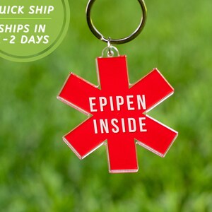 Epipen Inside Tag Red Medical Alert Severe Food Allergy Awareness ...