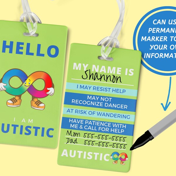 Autism Name Tag for School - Etsy