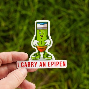 Severe Food Allergies I Carry an Epipen Clear Stickers Epi Alert ...