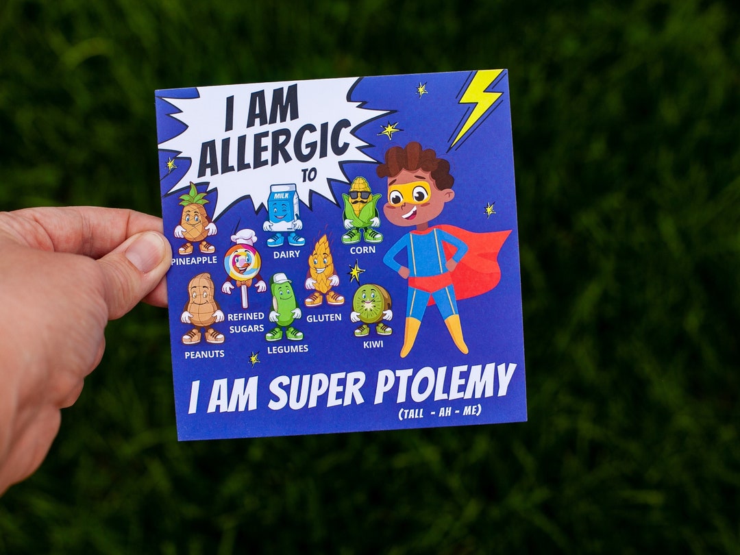 Customizable Food Allergy Safe Snack Card Super Hero Theme Allergic ...