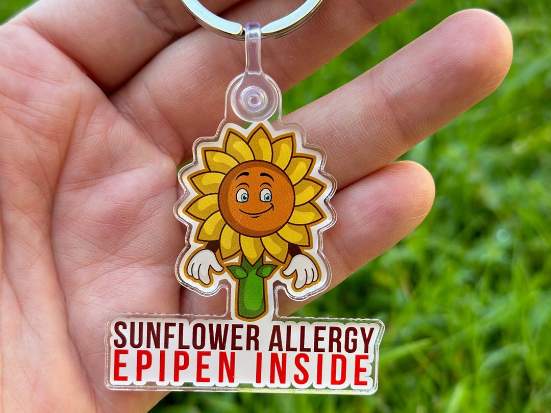 Sunflower Allergy Epipen Inside Keychain Food Allergies Awareness Alert ...