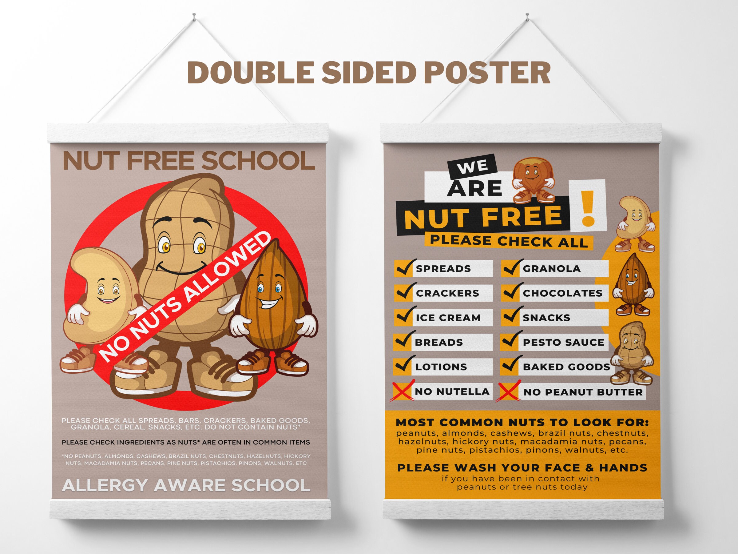Food Allergy Sign Nut Free Zone Poster Peanut Free School - Etsy