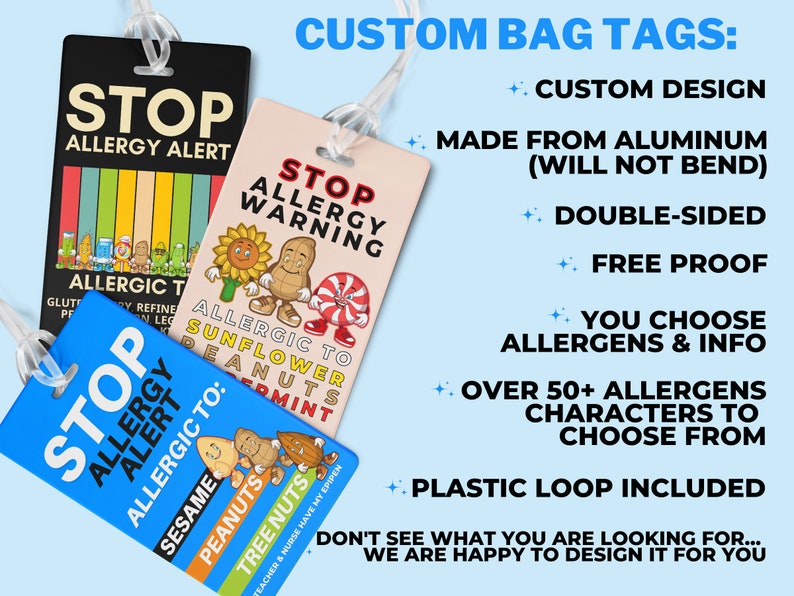 Personalized Medical Alert ID Tag Epi-pen Inside Tag Food - Etsy