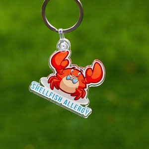Shellfish Allergy Keychain Pin Sticker Food Allergy Alert Stocking ...