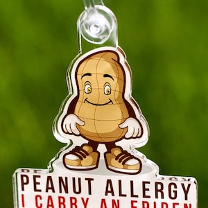Severe Peanut Allergy Carry Epipen Keychain Food Allergies Awareness Bag Medical Alert Tag ...