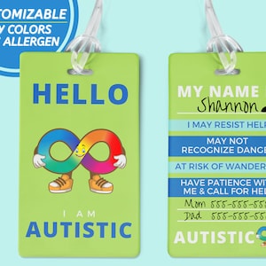 Autism Awareness Autistic Emergency Contact Information Alert Medical ...