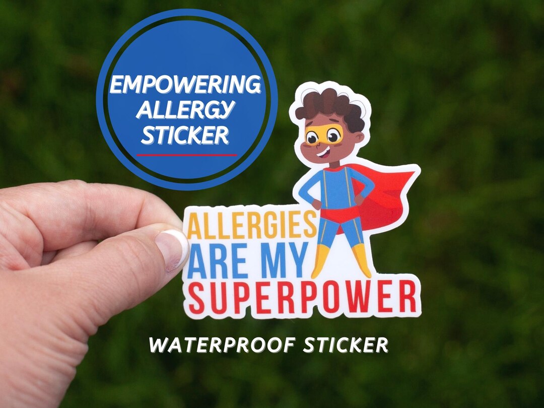Super Allergic Sticker Food Allergies Alert Sticker Super Hero Food ...