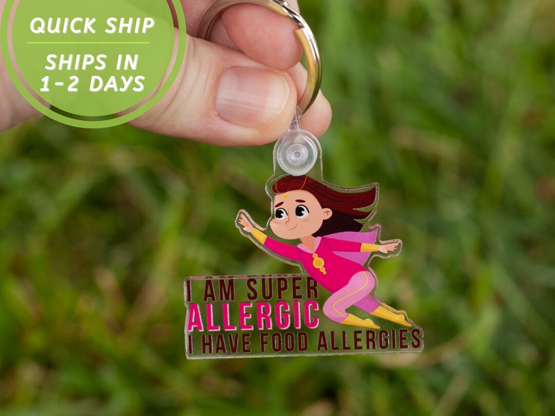 Super Hero Food Allergy Keychain I Am Super Allergic I Have - Etsy