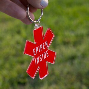 Epipen Inside Tag Red Medical Alert Severe Food Allergy Awareness ...