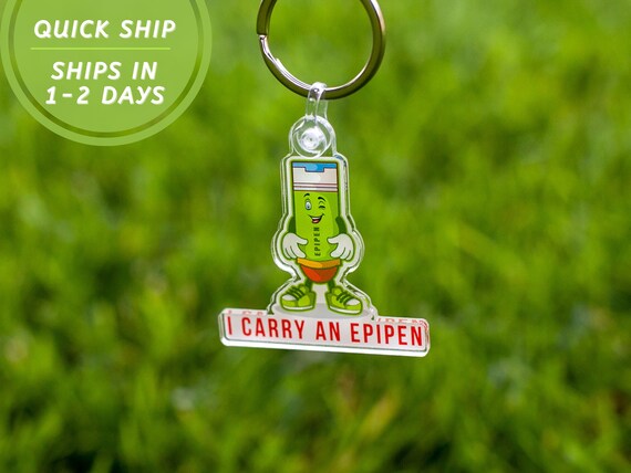Epipen I Carry an Epipen Keychain Server Anaphylactic - Etsy