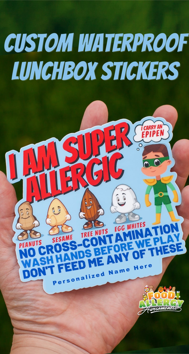 Custom Food Allergy Stickers for Lunch Boxes Labels School - Etsy