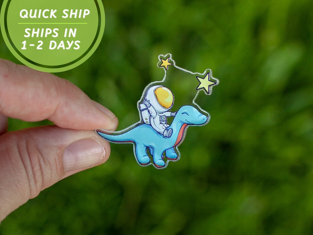 Astronaut Dinosaur Space Pin Kids Dream Big Children Reach Star Playful ...