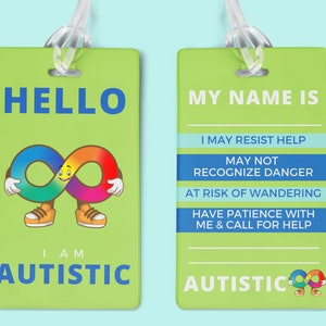 Autism Awareness Autistic Emergency Contact Information Alert Medical ...