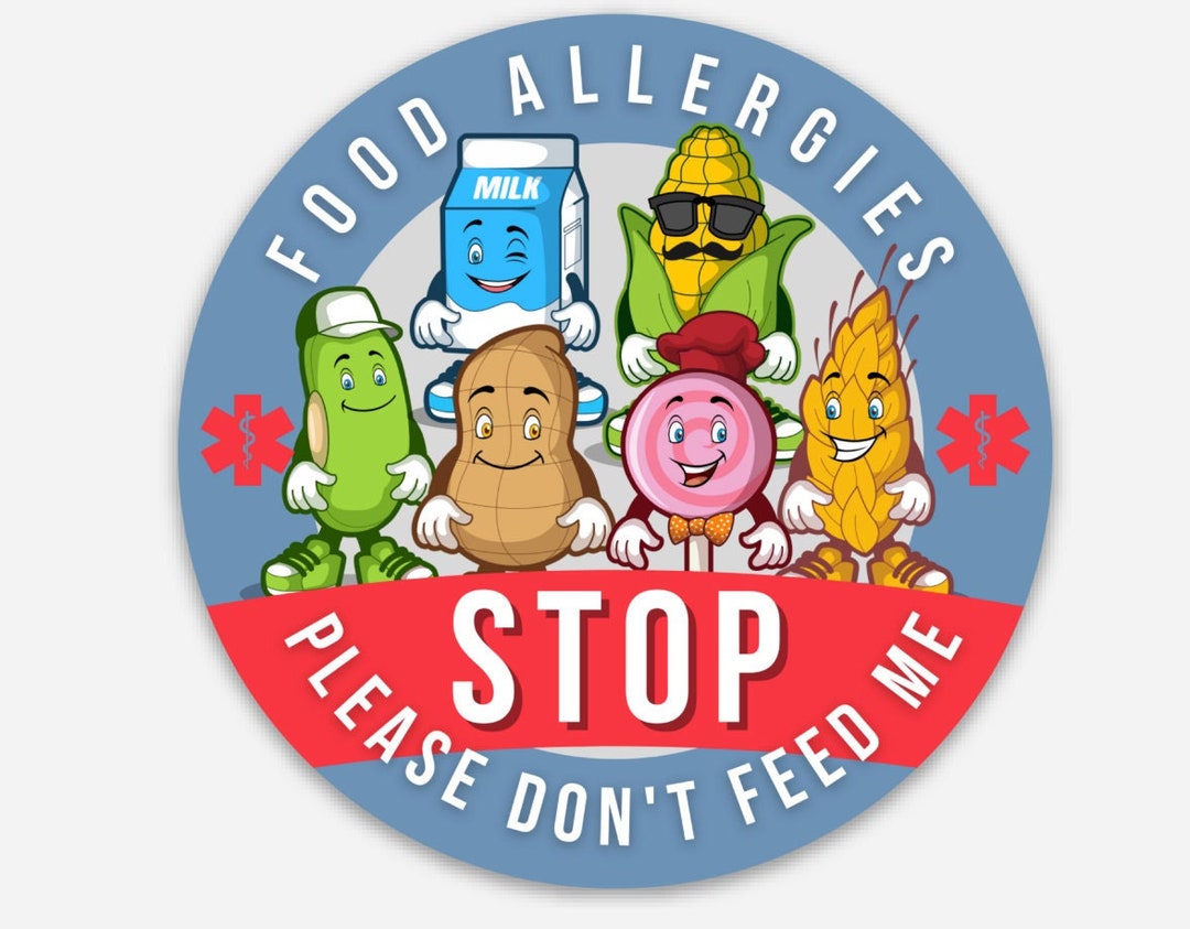 Custom Food Allergy Alert Sticker Personalized Gift Kid Stocking ...