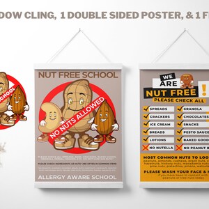Food Allergy Sign Nut Free Zone Poster Peanut Free School Peanut ...