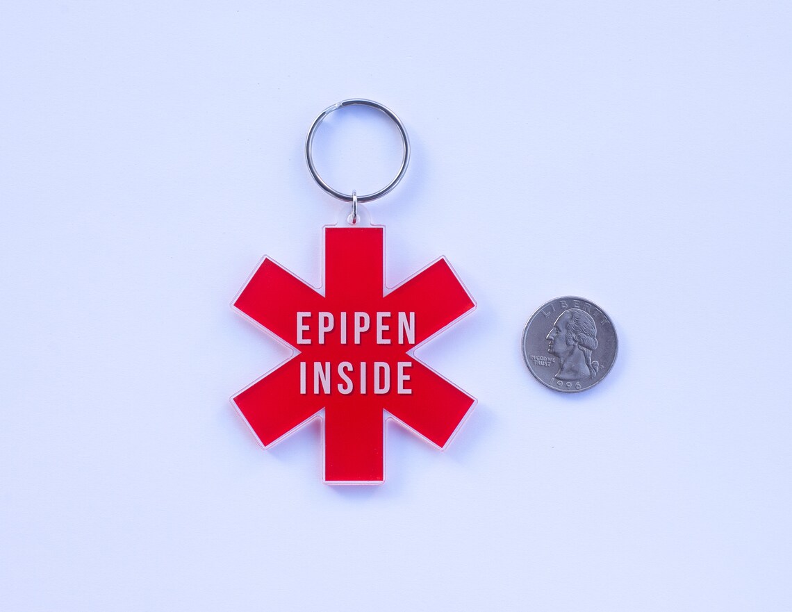 Epipen Inside Tag Red Medical Alert Severe Food Allergy - Etsy
