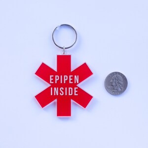 Epipen Inside Tag Red Medical Alert Severe Food Allergy Awareness ...