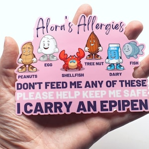 Customized Food Allergy Label Kid School Allergies Sticker Lunch Box ...