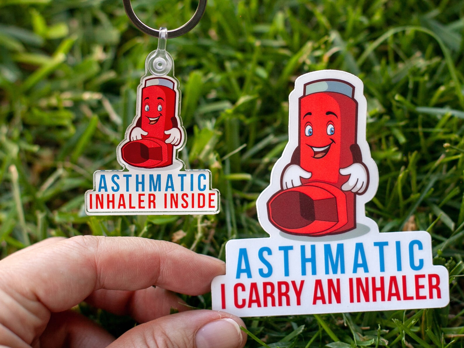 Asthmatic Inhaler Bundle Inhaler Keychain Astmatic Sticker - Etsy