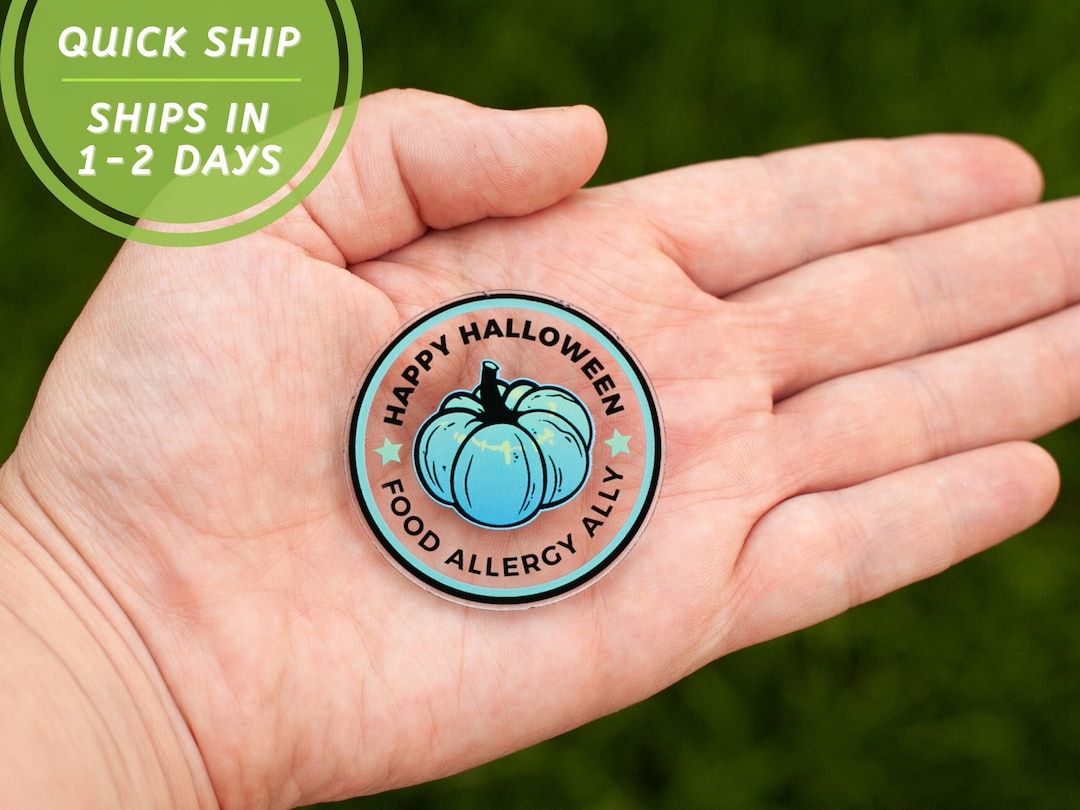 Teal Pumpkin Project Food Allergy Ally Pin Happy Halloween - Etsy