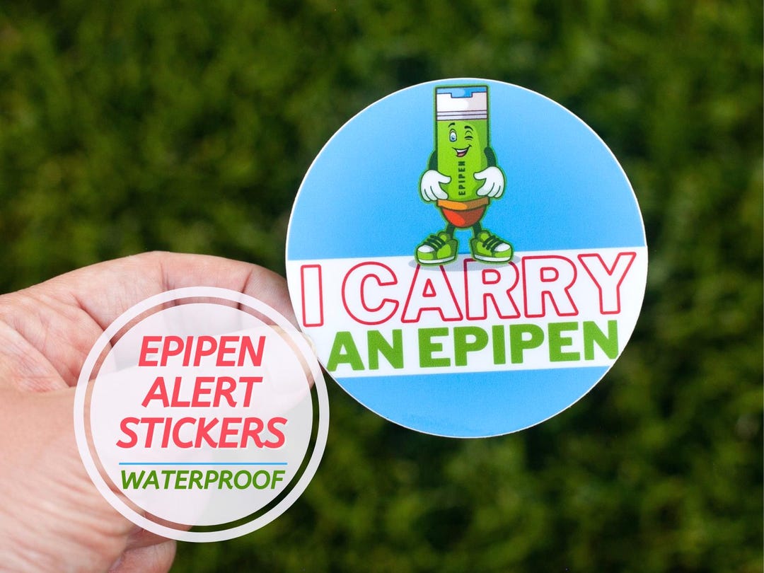 I Carry Epipen Sticker Severe Allergies Epipen Alert Sticker Waterproof ...