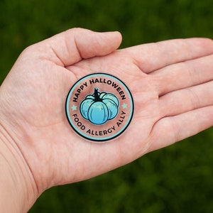 Teal Pumpkin Project Food Allergy Ally Pin Happy Halloween - Etsy