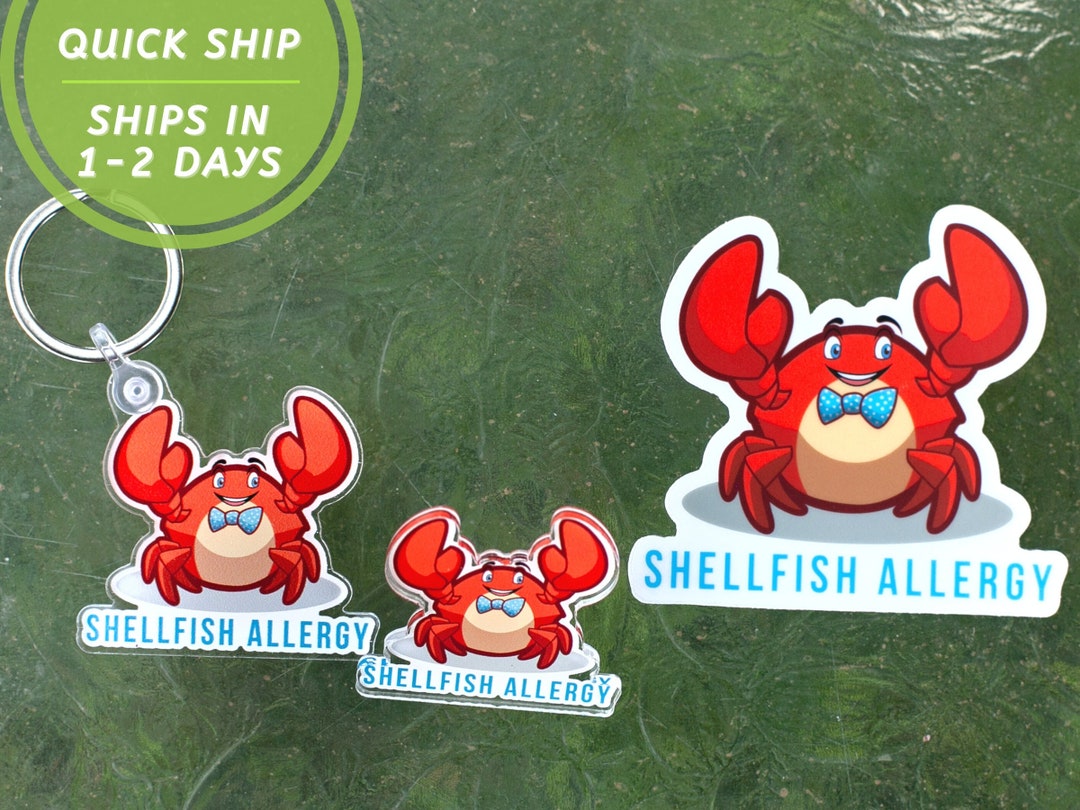 Shellfish Allergy Keychain Pin Sticker Food Allergy Alert Stocking ...