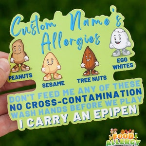Custom Food Allergy Stickers for Lunch Boxes Labels School Children ...