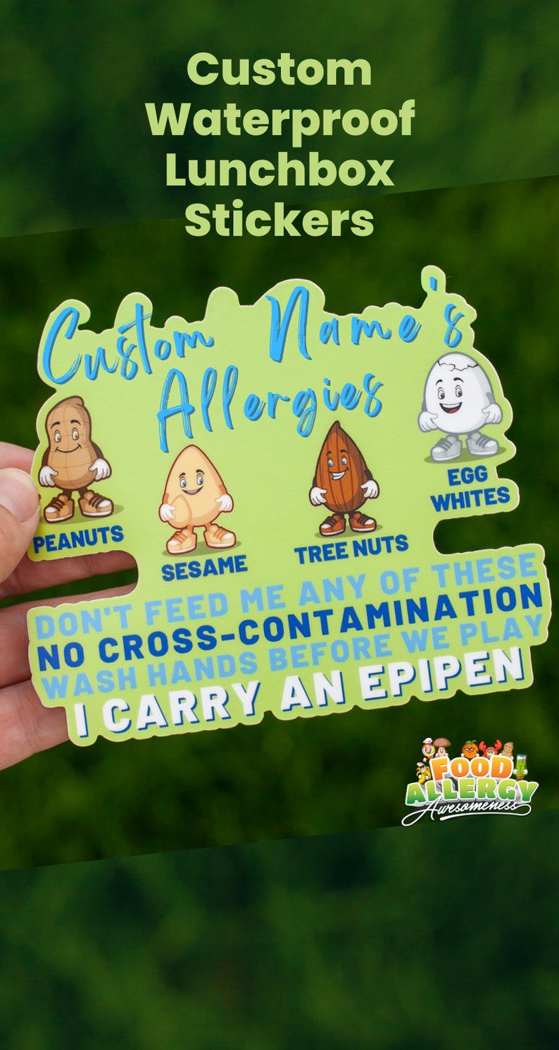 Custom Food Allergy Stickers for Lunch Boxes Labels School - Etsy