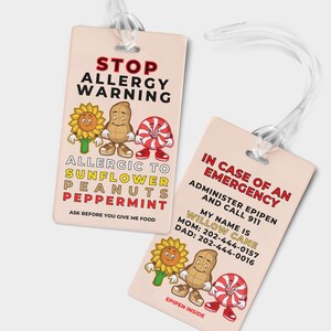 Custom Allergy Daycare List Allergy Warning Peanut Allergy Backpack ...