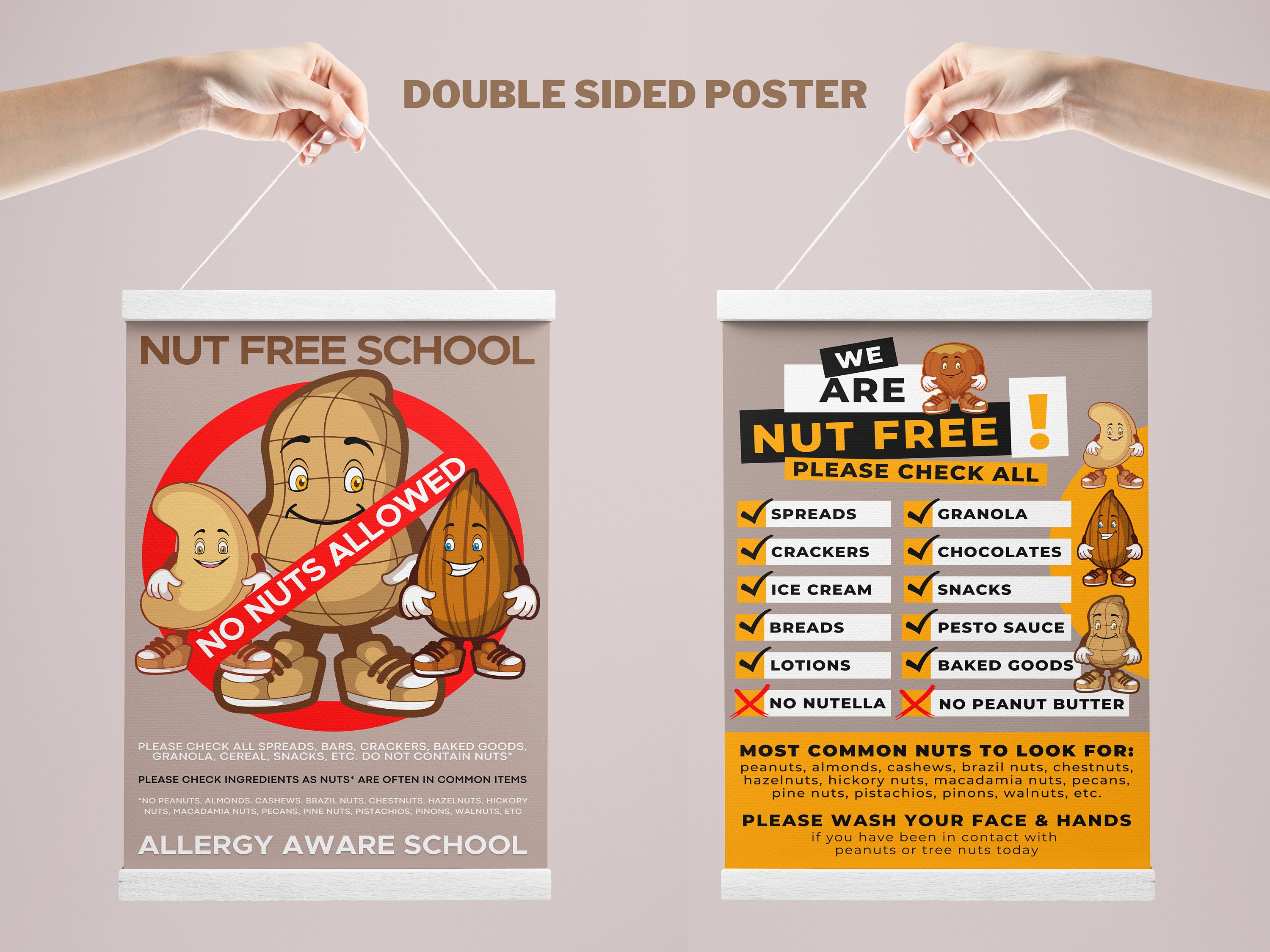 Food Allergy Sign Nut Free Zone Poster Peanut Free School - Etsy