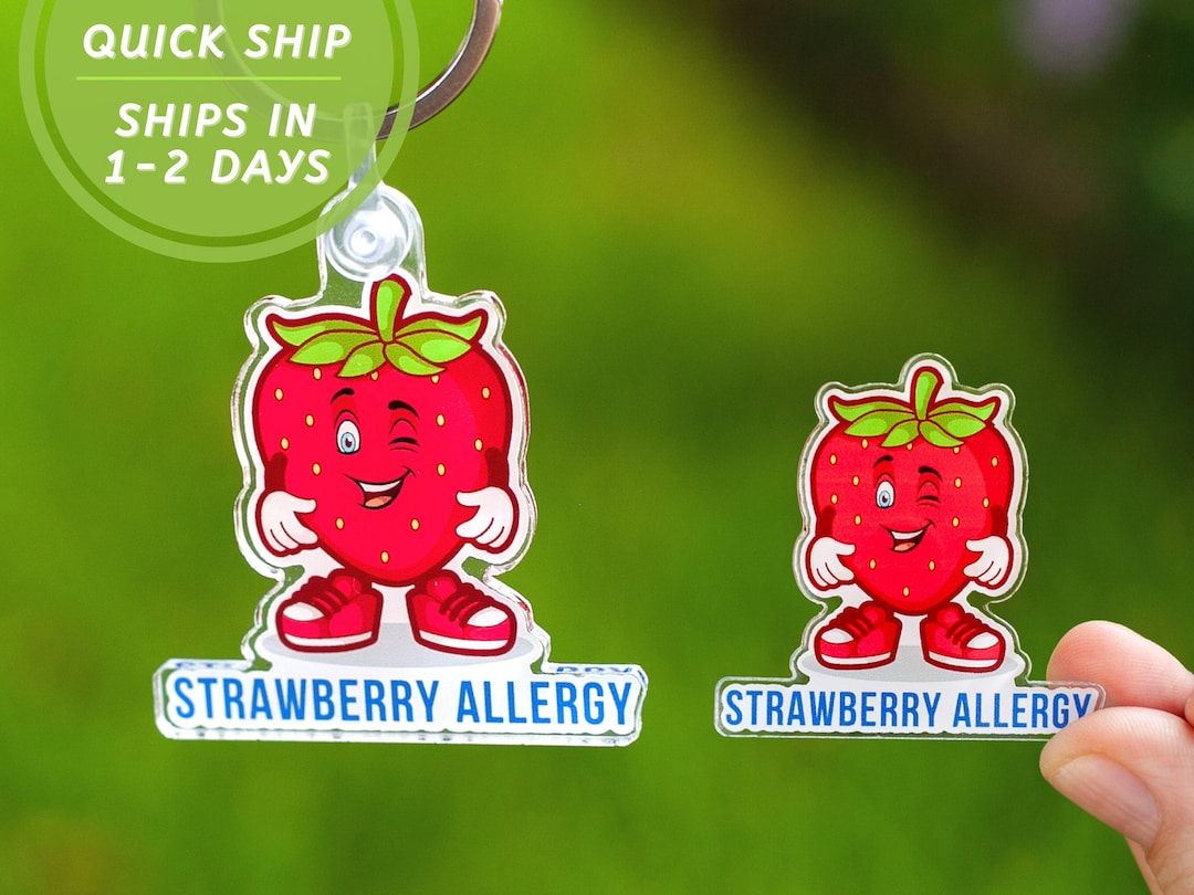 Strawberry Allergy Intolerance or Sensitivity Keychain and Pin - Etsy