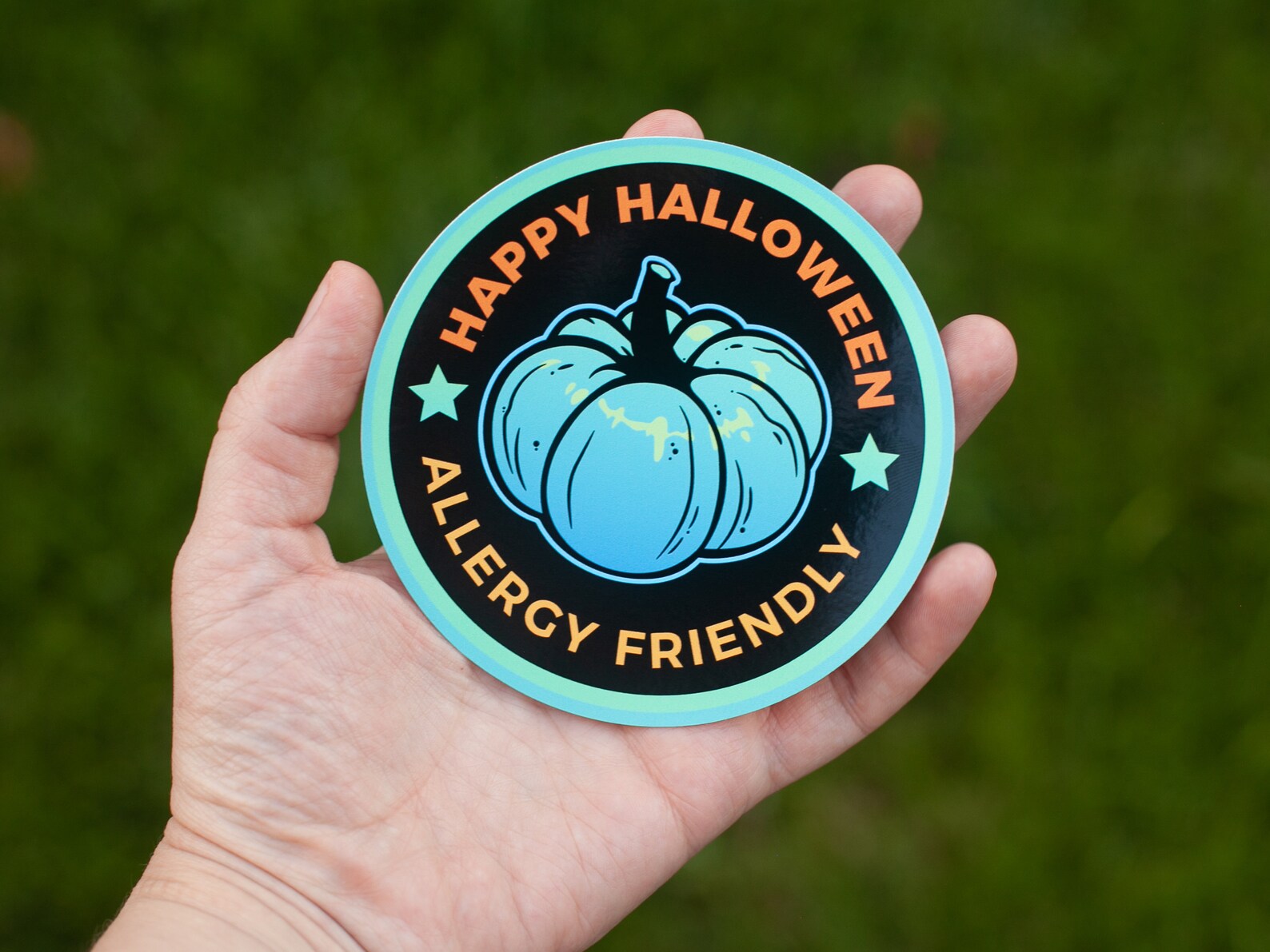 Teal Pumpkin Project Minimalist Happy Halloween Allergy Friendly Black ...