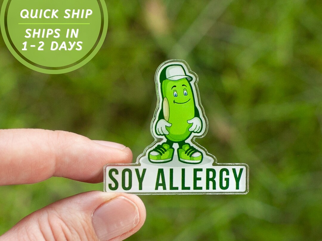Soy Allergy Alert Pin Soy Bean Intolerance Soy Free No Soy - Etsy