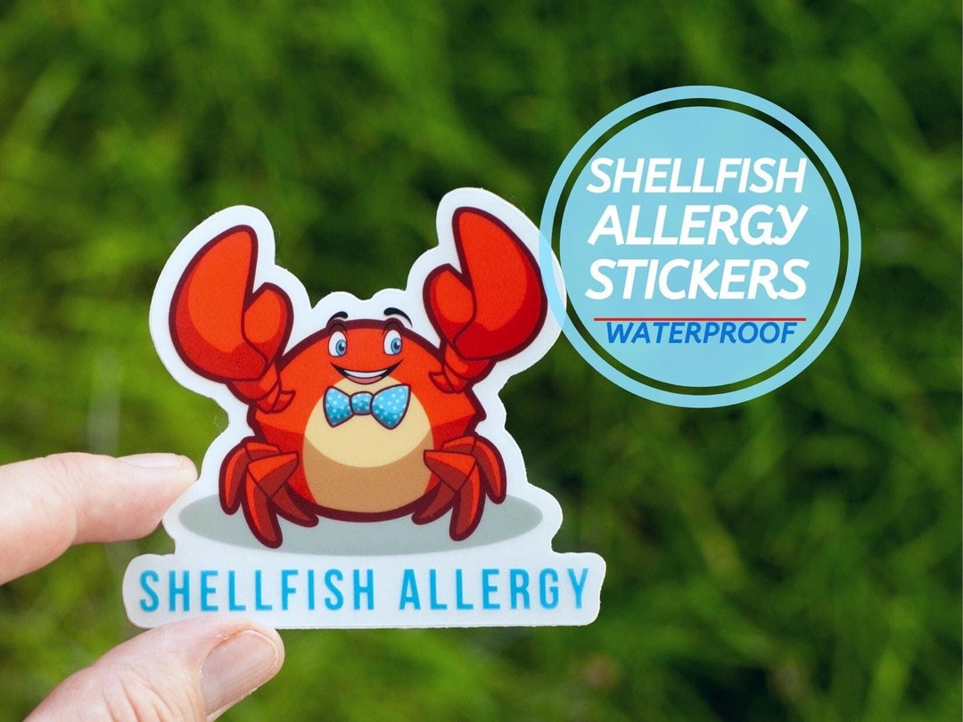 Seafood Allergy Stickers Food Allergies Awareness Crab Allergy Decal ...
