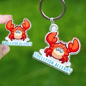 Shellfish Allergy Keychain Pin Sticker Food Allergy Alert Stocking ...