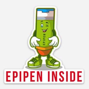 Severe Food Allergies Epipen Inside Kid Sticker Medical Alert Sticker ...