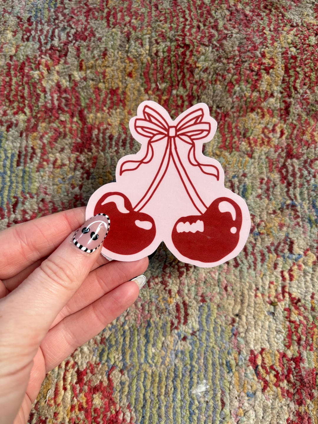 Cherry Sticker, Trendy Sticker, Girly Sticker, Bow, Stickers for Laptop ...