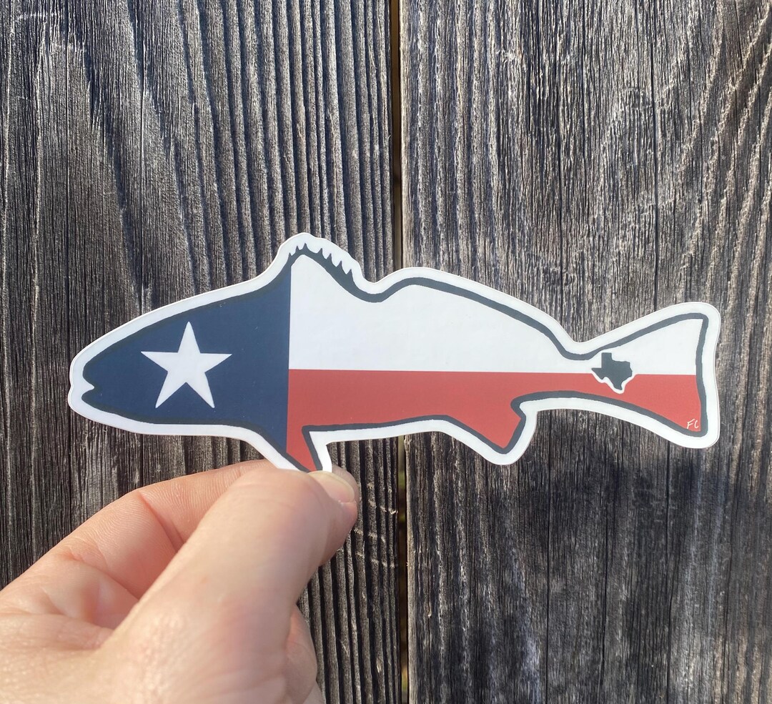 Texas Flag Redfish Sticker - Etsy