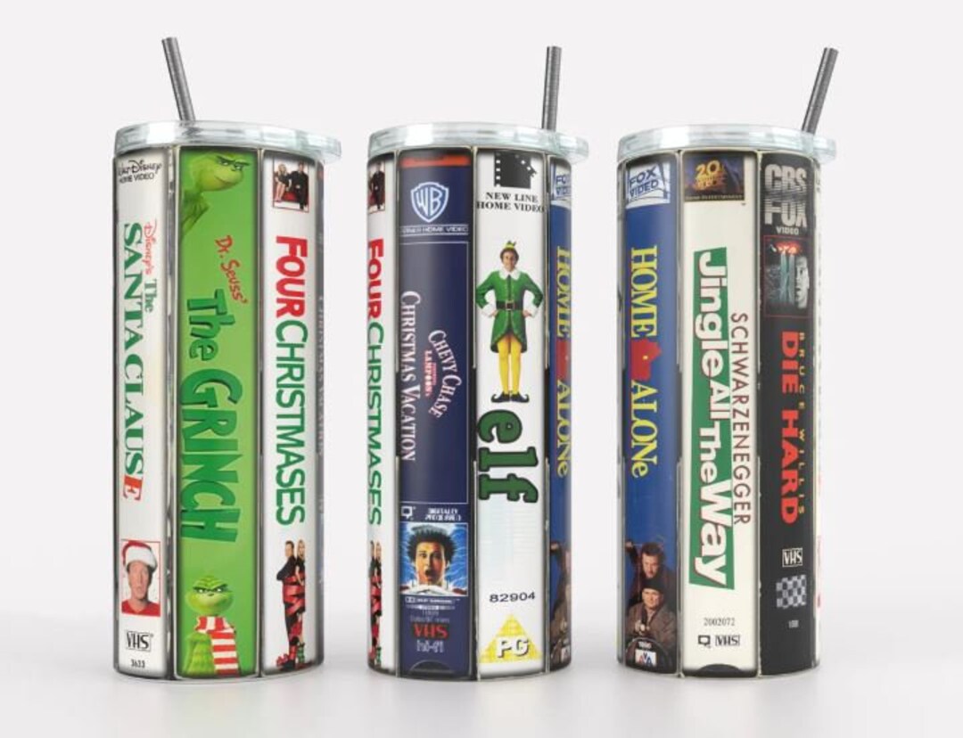 Famous Christmas Movies, VHS Tapes, Christmas Gift, 20 Oz., Stainless ...