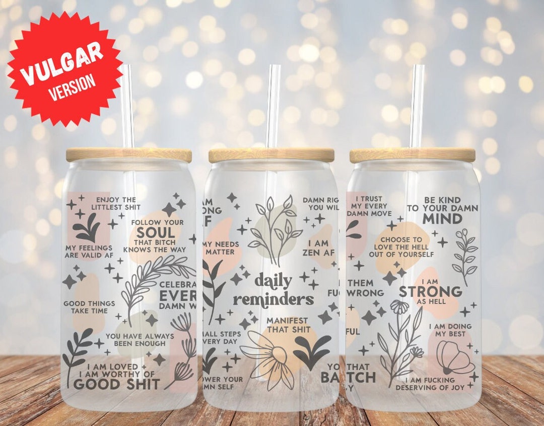 Vulgar Daily Reminders Coffee Cup, Daily Affirmation Cup, Daily ...