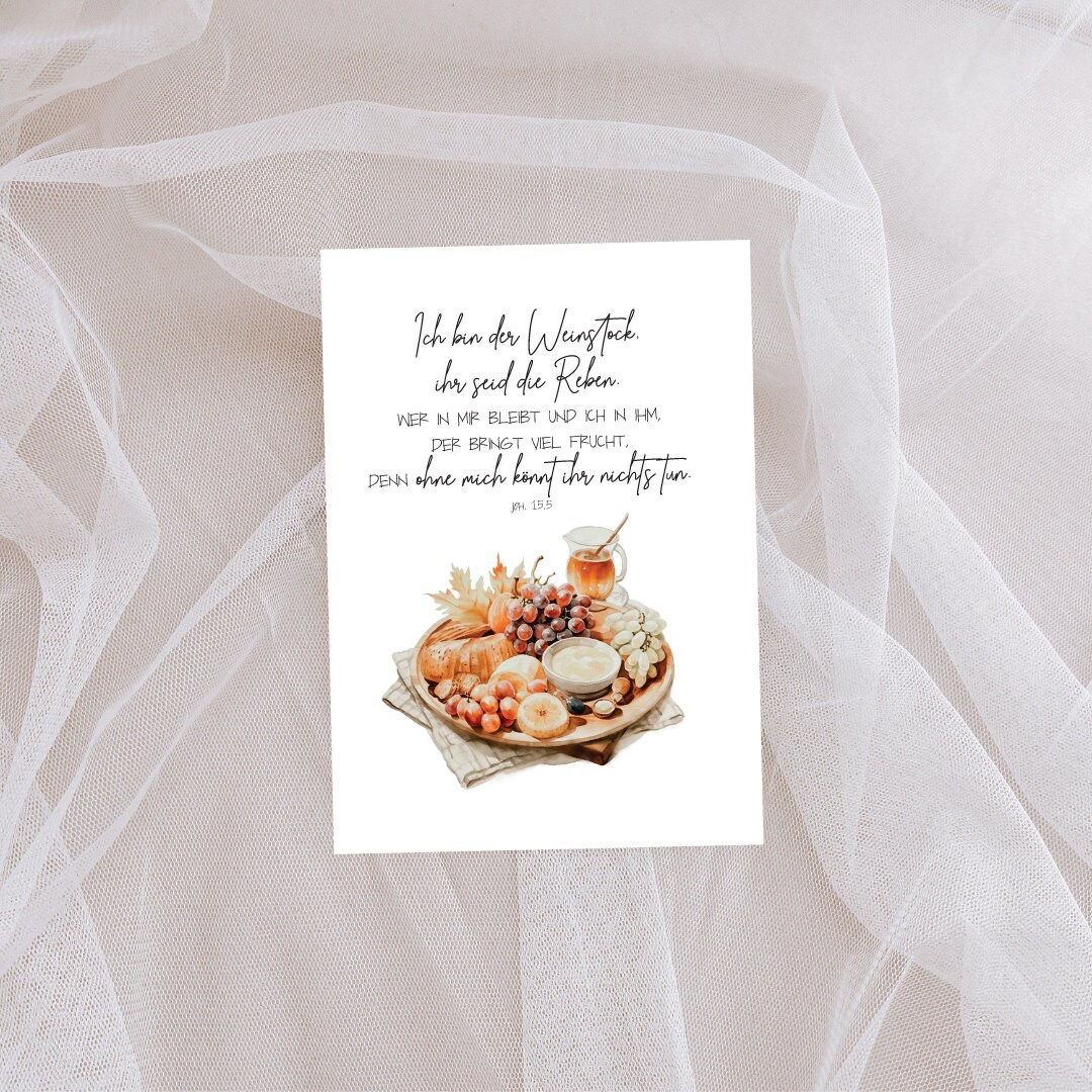 Postcard Card With Bible Verse Christian Postcard John 15:5 - Etsy