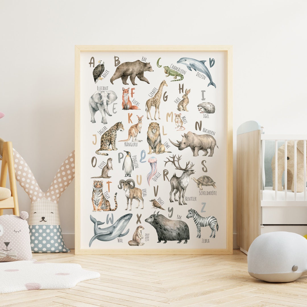 Alphabet Animal Posters DIN A3 and A4 | Number Posters With Animals ...