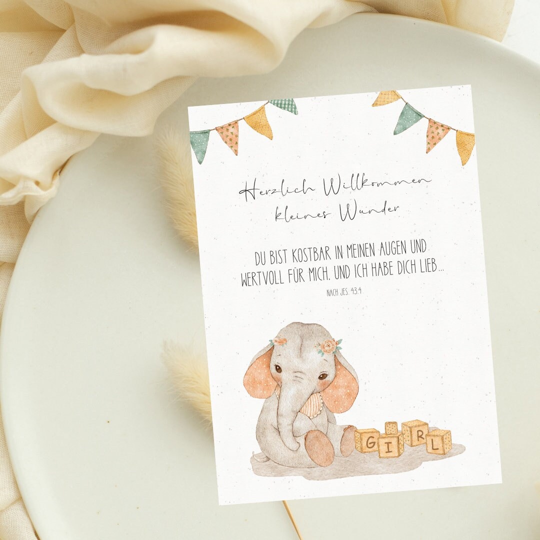 Postcard Birth Card Girl Welcome Little Miracle Christian Postcard Jes ...